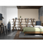 Temahome Libreria Wind con linee diagonali in rovere cod. 9432