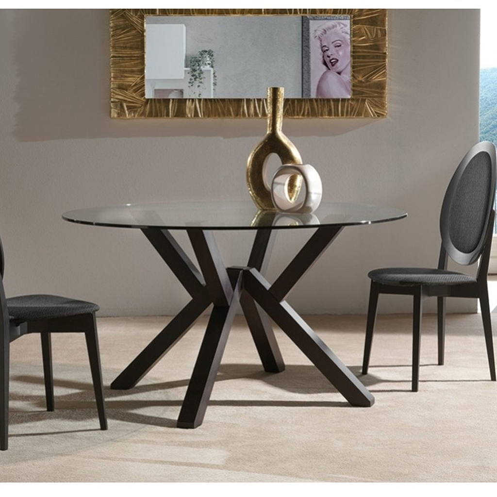 Connubia by Calligaris Tavolo Mikado con piano tondo in vetro cod. 7191